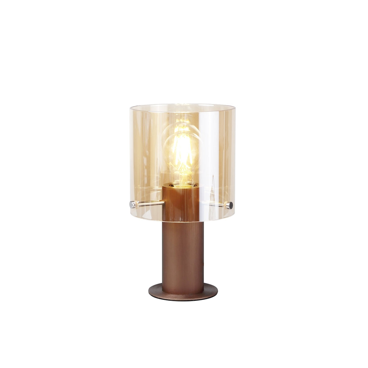 Nelson Lighting NL82669 Blade Table Lamp Mocha/Amber Glass