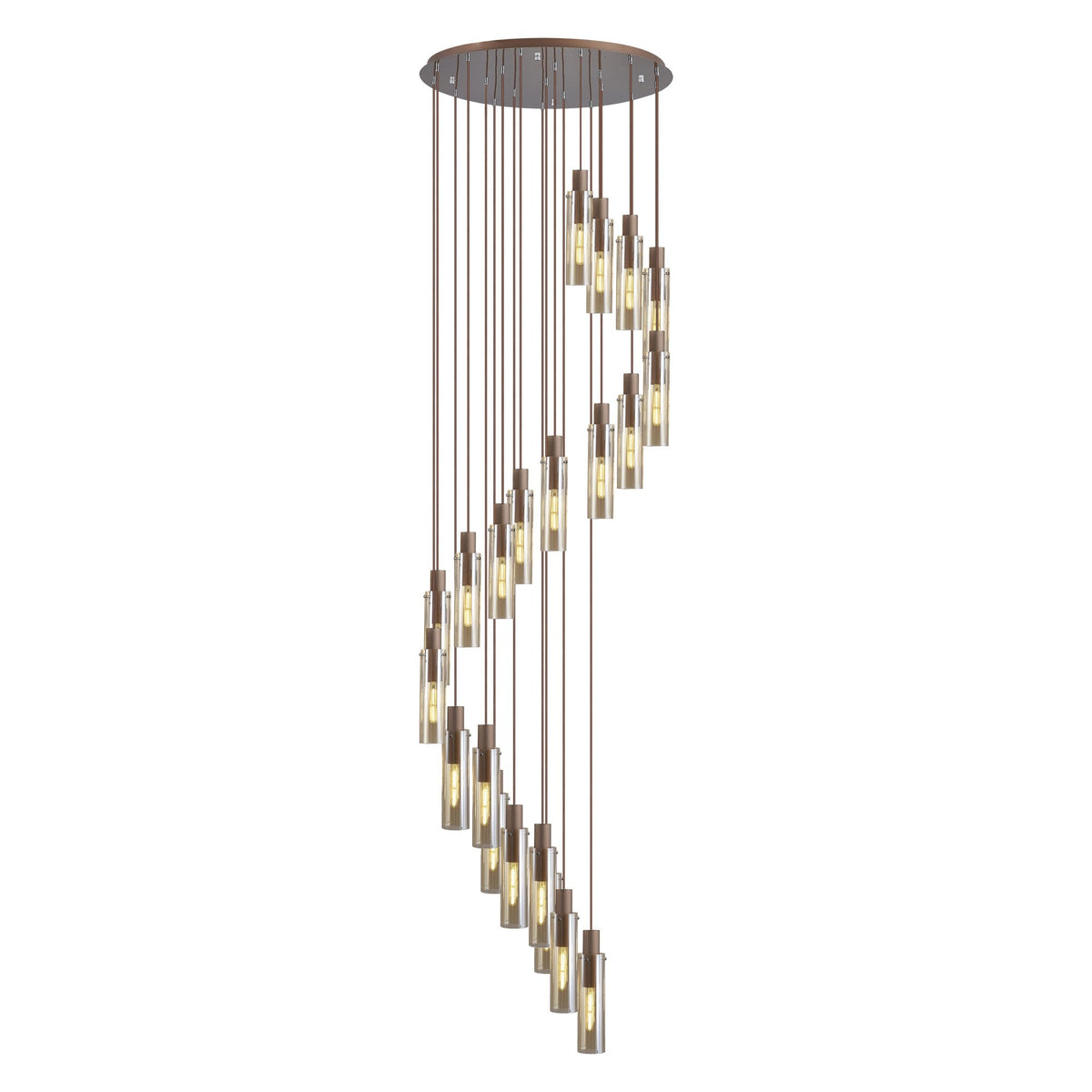 Nelson Lighting NL91699 Blade Slim 21 Light Round Pendant Mocha Polish