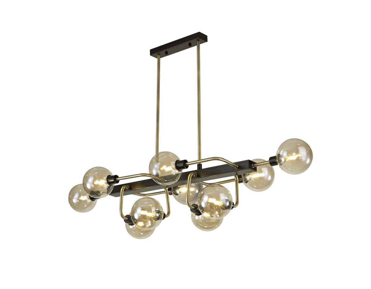 Nelson Lighting NL82969 Dylon Fixed Pendant Ceiling 10 Light Matt Blac